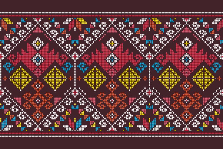 Yakan weaving seamless geometric pattern Vector Image