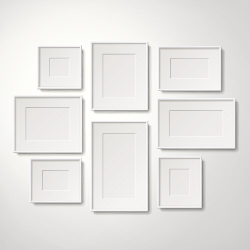 Blank white picture frames Royalty Free Vector Image