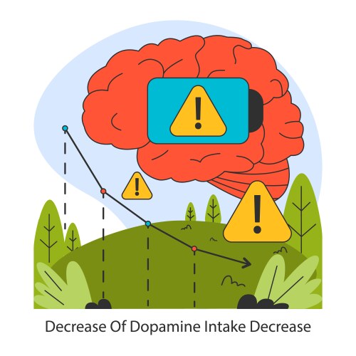 Dopamine fasting strategy flat Royalty Free Vector Image