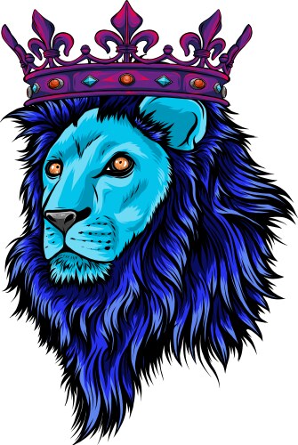 Lion head colorful hand draw Royalty Free Vector Image
