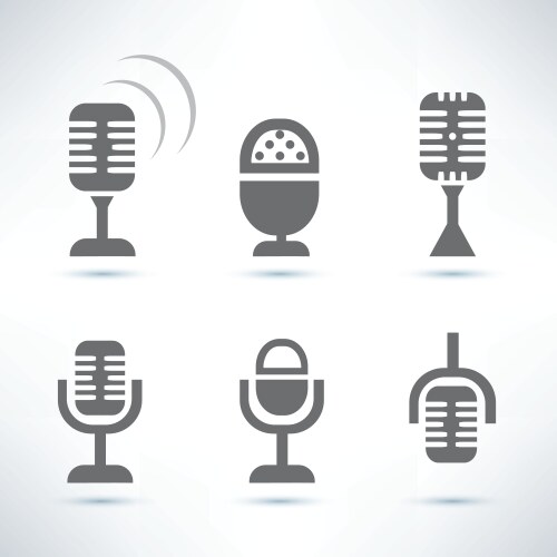 Cartoon studio microphones broadcast voice Vector Image