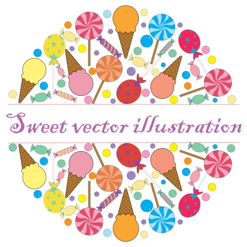 Sweet world card template with desserts Royalty Free Vector