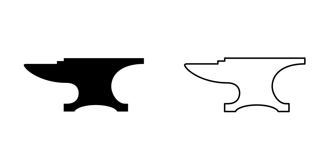 Anvil icon anvils for blacksmith forge sign Vector Image