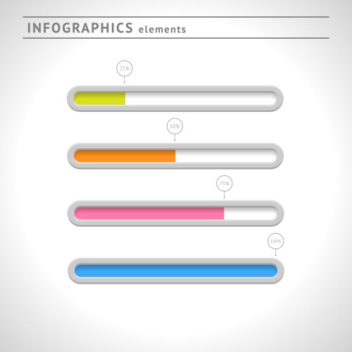 Flat line colorful five steps progress or ranking Vector Image