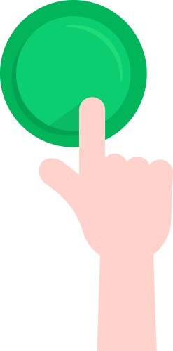 Hand pressing a button Royalty Free Vector Image