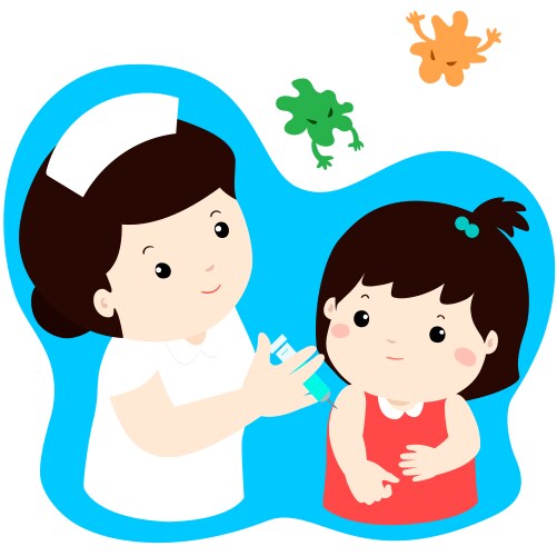 Vaccination child cartoon Royalty Free Vector Image