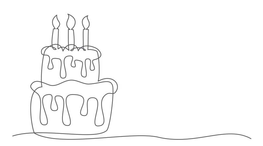 Birthday Cake Line Drawing Vector Images (over 3,400)
