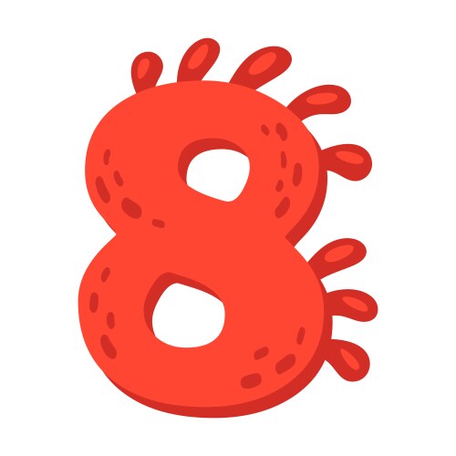 Colorful numbers with dinosaur spikes Royalty Free Vector
