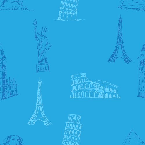 Doodle Famous Landmarks Travel World Vector Images (over 510)