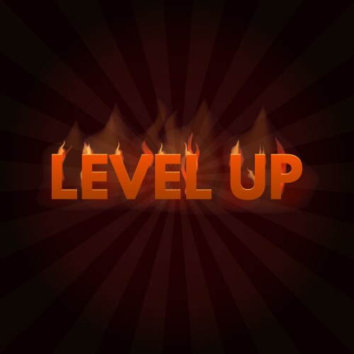 Golden level up energy realistic set Royalty Free Vector