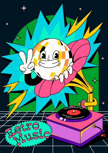 Retro disco ball concept Royalty Free Vector Image