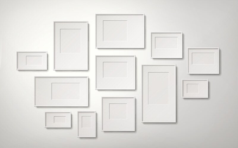 Blank white picture frames Royalty Free Vector Image