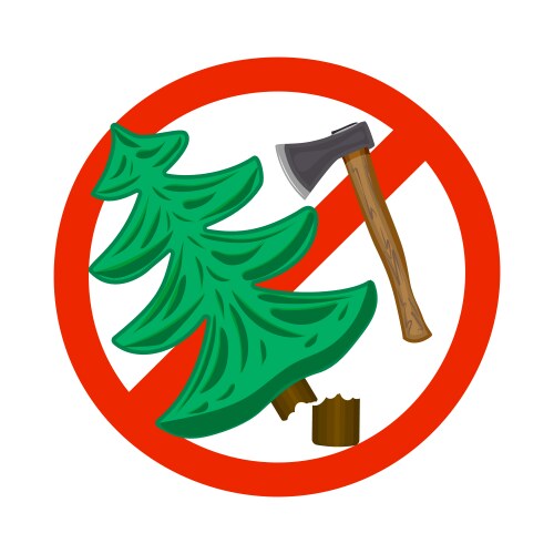 Dont cut down woodland sign Royalty Free Vector Image