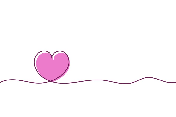 Heart with line Royalty Free Vector Image - VectorStock