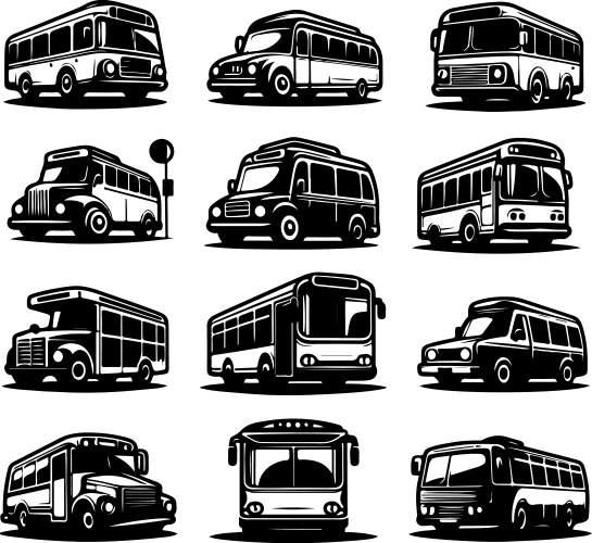 Minimalist bus silhouette art for graphic p Vector Image