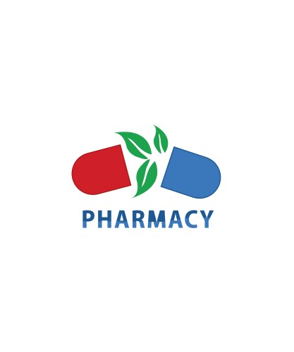 Pharmacy medical capsule logo Royalty Free Vector Image