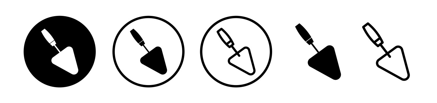 Trowel icon set bricklayer cement mason symbol Vector Image
