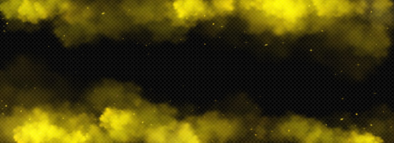Yellow smoke frame transparent background Vector Image