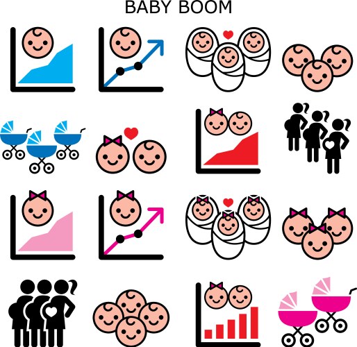 Set baby growth health and development icon Vector Image