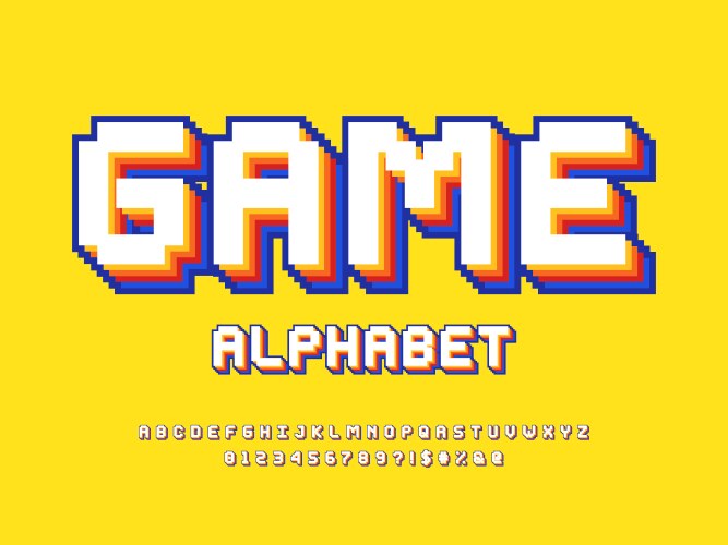 Pixel font Royalty Free Vector Image - VectorStock