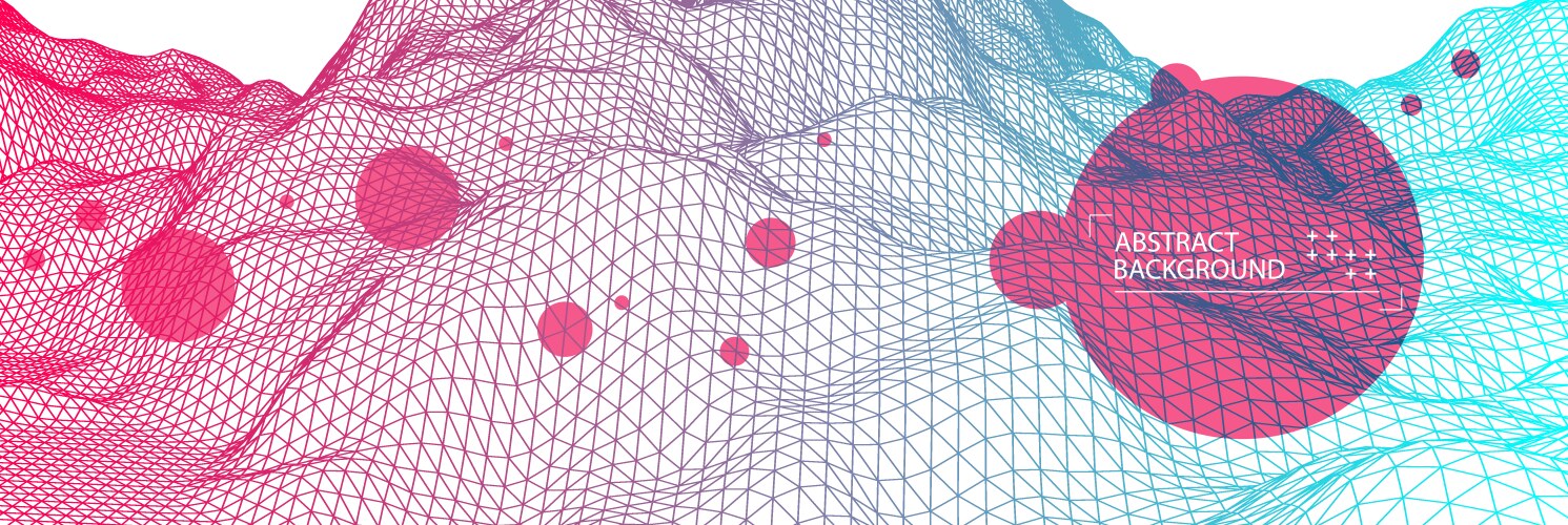 Wireframe landscape background futuristic Vector Image