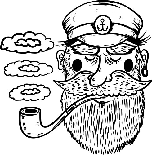 Sailor man hand draw Royalty Free Vector Image