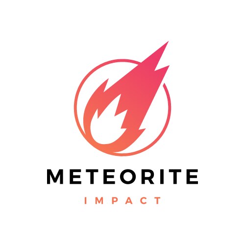 Impact meteor logo icon Royalty Free Vector Image