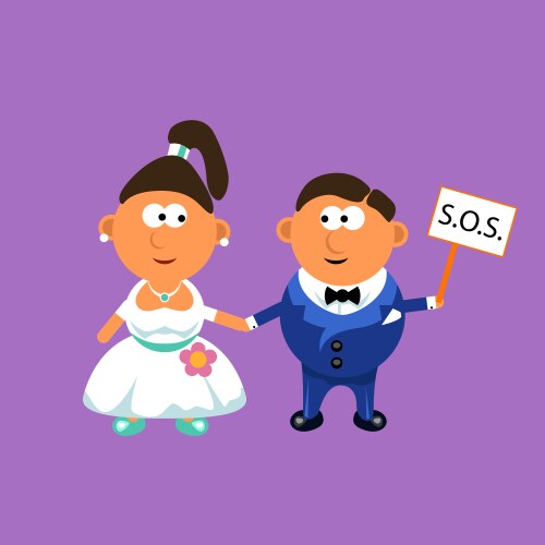 Marriage of bride and groom pigs in wedding suits Vector Image