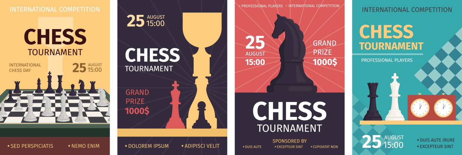 Chess tournament poster Royalty Free Vector Image