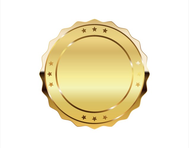 Golden stamp isolated on white background luxury Vector Image