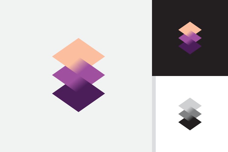 Abstract square floor logo design template Vector Image