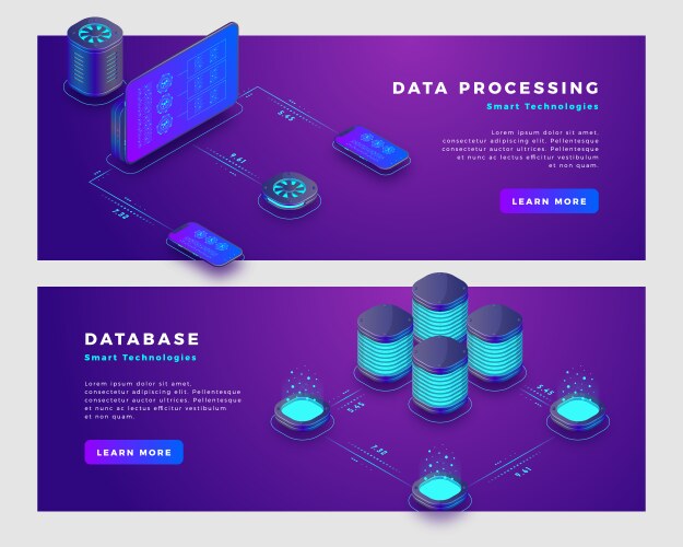 Data Processing Concept Royalty Free Vector Vectorstock
