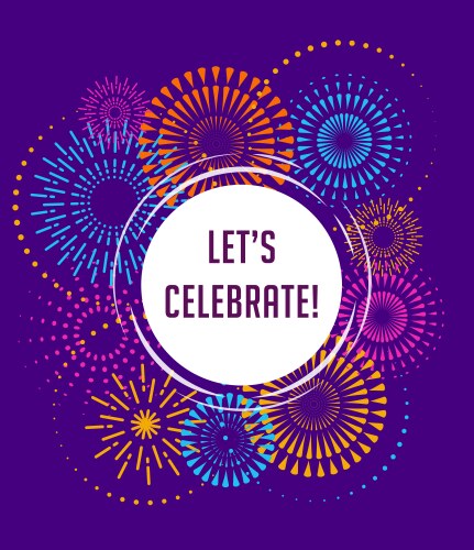 Lets celebrate poster winter holiday celebration Vector Image