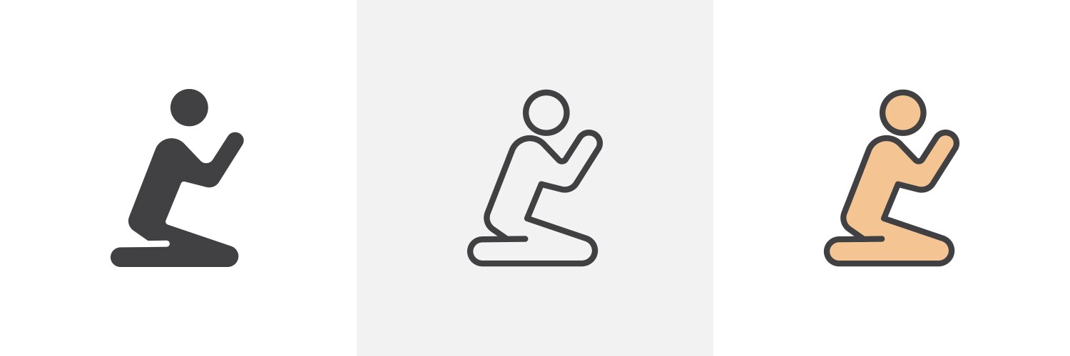 Person praying icon Royalty Free Vector Image - VectorStock