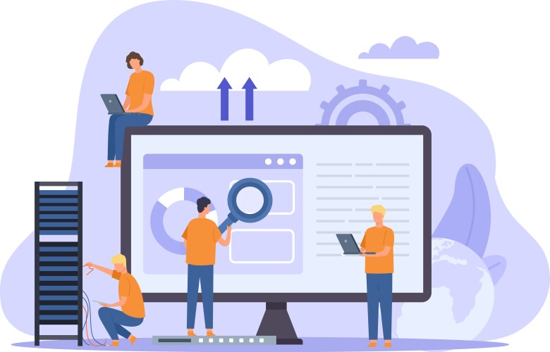 Cloud computing isolated set in flat design Vector Image