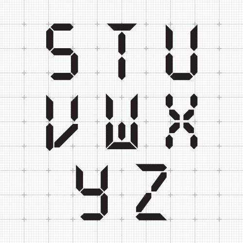 Digital numbers set number font text Royalty Free Vector