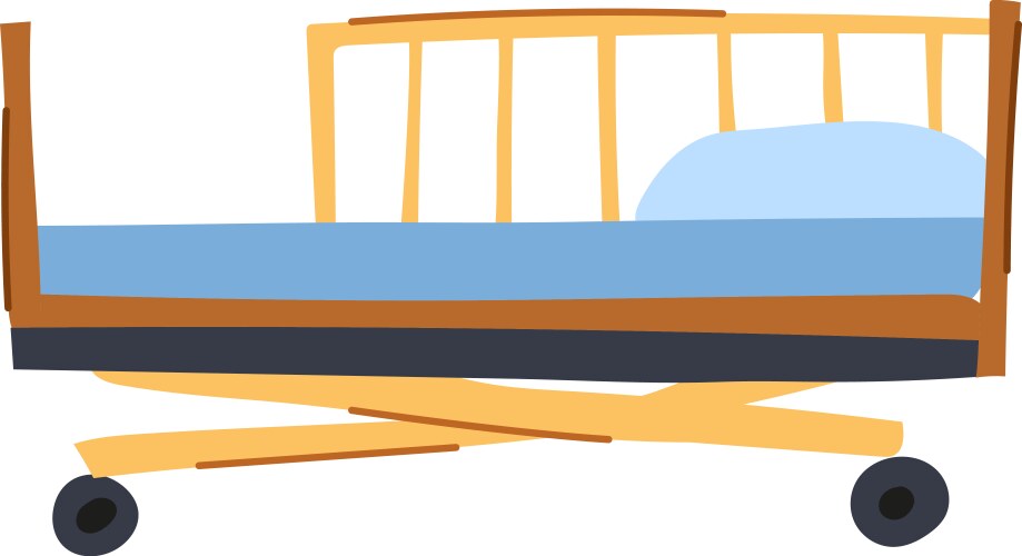 Electric hospital bed cartoon Royalty Free Vector Image