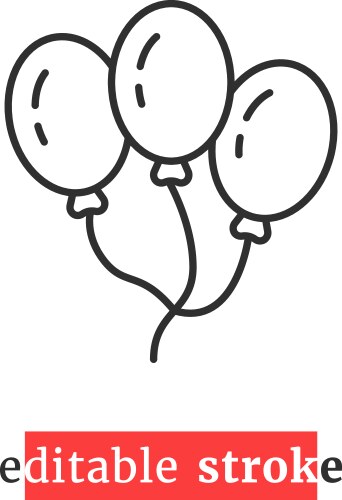 Thin line balloon icon with shadow Royalty Free Vector Image