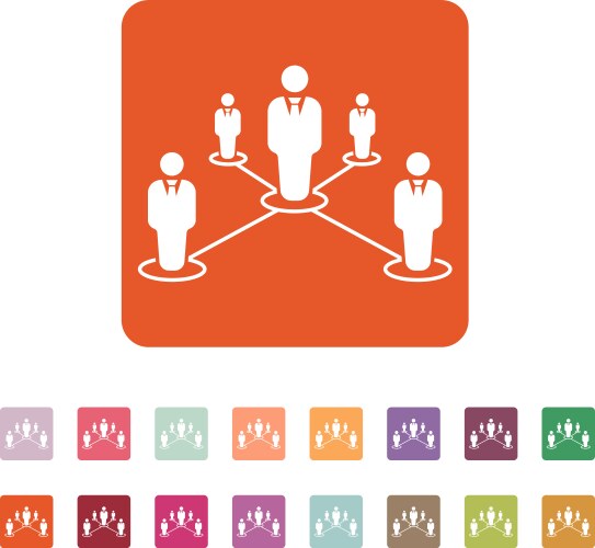 Teamwork icon leadership and connection Royalty Free Vector