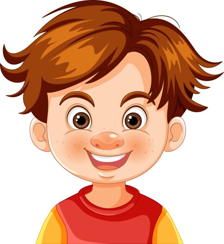 Cute boy face smiling Royalty Free Vector Image