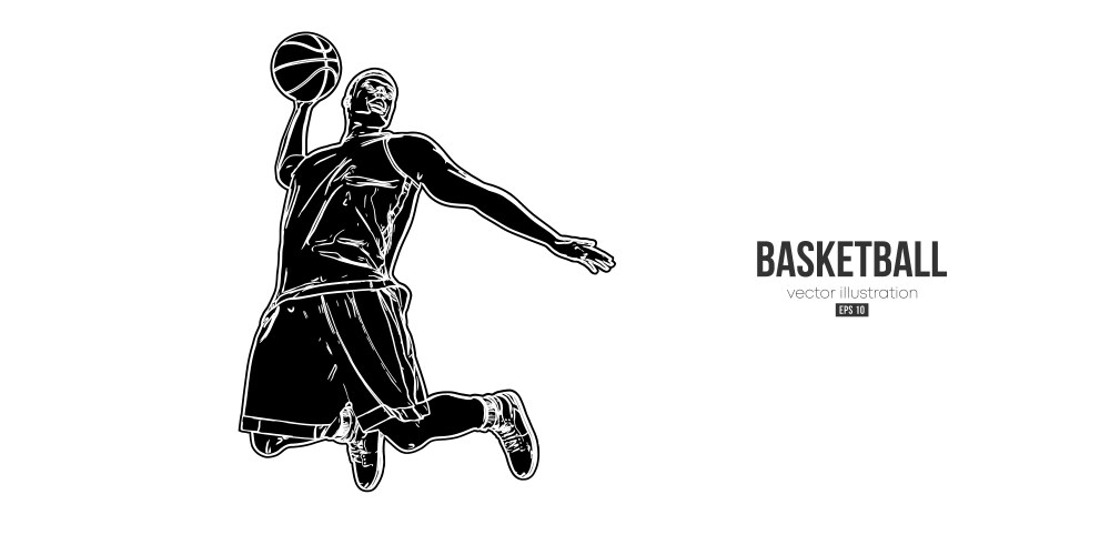 Abstract basketball player man in action isolated Vector Image