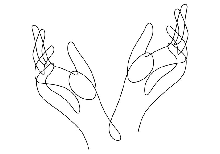 Palm Hand Line Drawing Vector Images (over 9,200)