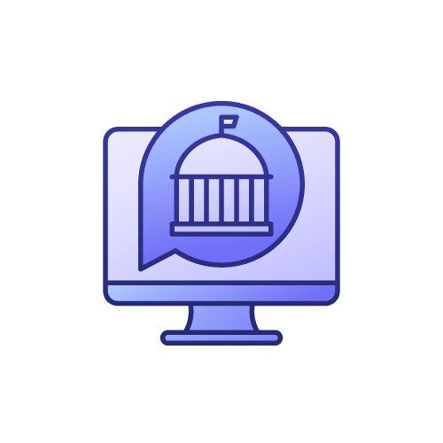 Electronic government icon on white Royalty Free Vector