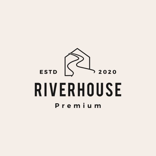 River house logo icon Royalty Free Vector Image