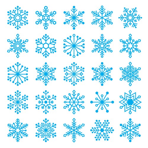 Snowflake set Royalty Free Vector Image - VectorStock