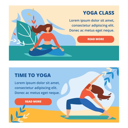 Yoga banner collection Royalty Free Vector Image