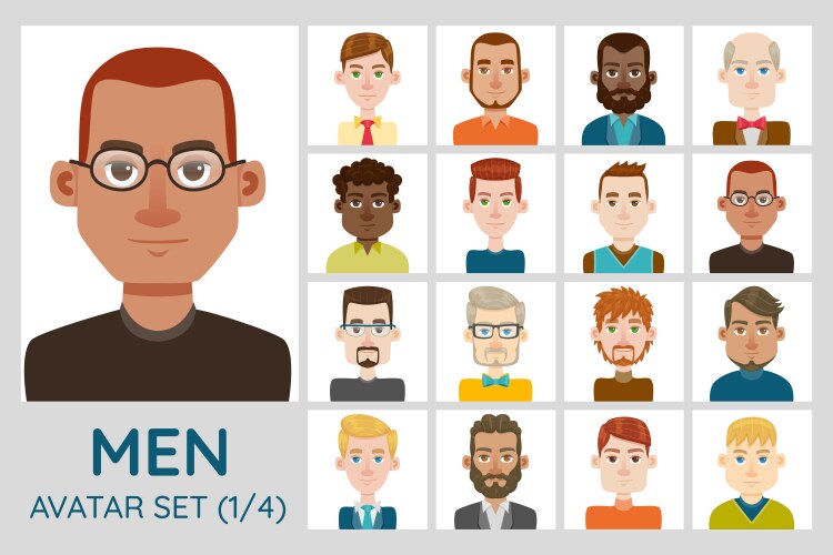 Man face constructor elements avatar creation Vector Image