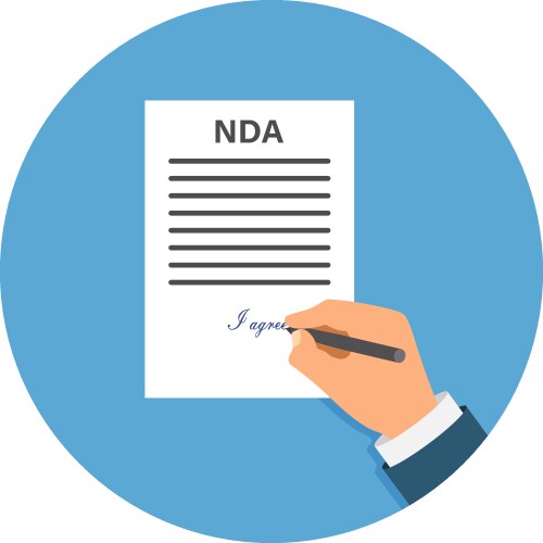 Hand Signing NDA Contract Royalty Free Vector Image