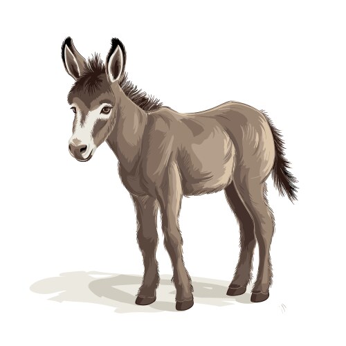 Donkey cute hand drawn sketch Royalty Free Vector Image