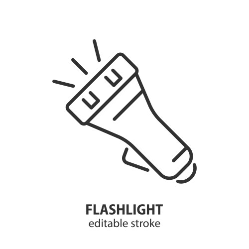 Hand flashlight icon a simple line drawing Vector Image